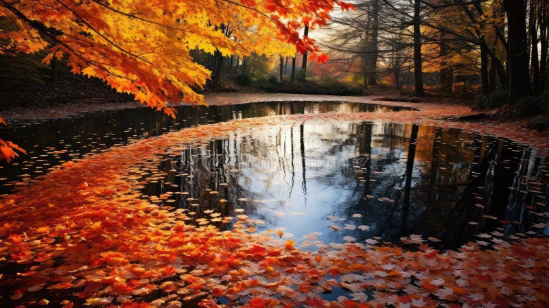 Falling Leaf and Flower in Autumn Stock Image - Image of struggle ...