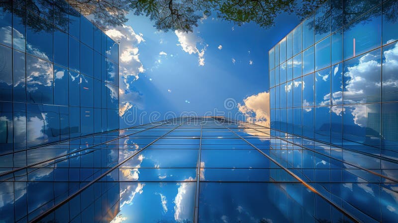 Clouds Reflection in Building Windows Stock Image - Image of design ...