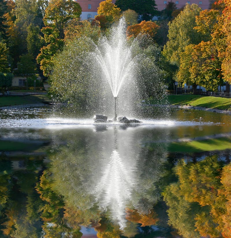 Reflection of a fountain stock image. Image of relax - 23194355