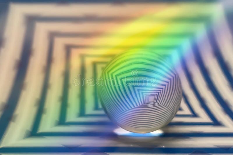 Reflection of Geometric and Abstract Pattern in Glass Sphere Stock ...