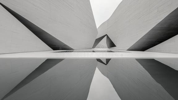 Reflection of a Geometric Structure in a Pool of Water. Stock Image ...