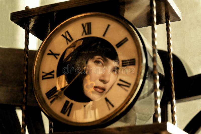 Reflection on a Clock Glass Stock Photo - Image of metal, clock: 145876636