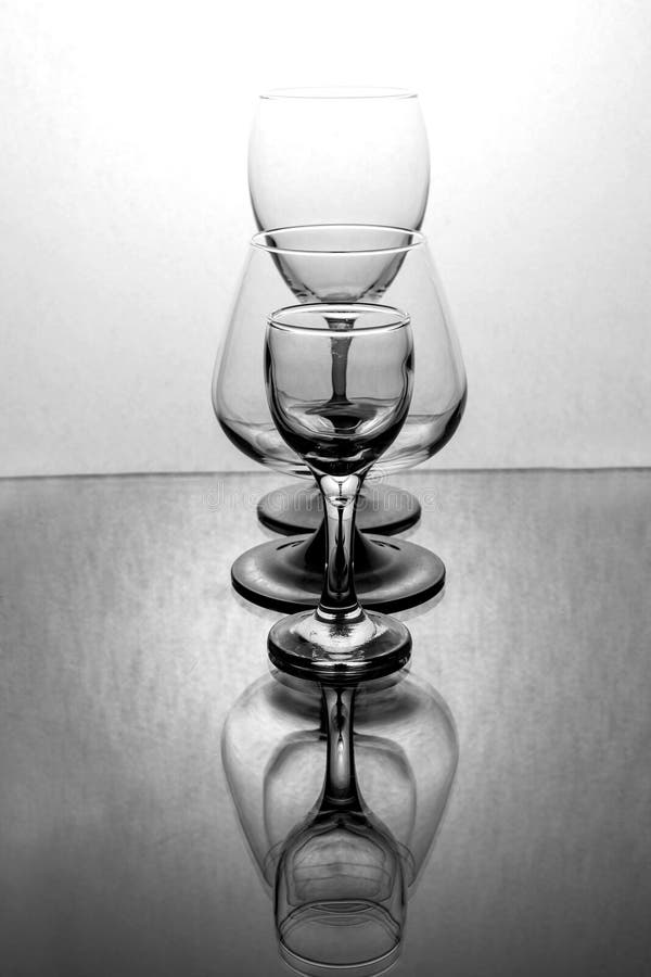 Reflection of Glass Glasses in Glass Stock Image - Image of party, icon ...
