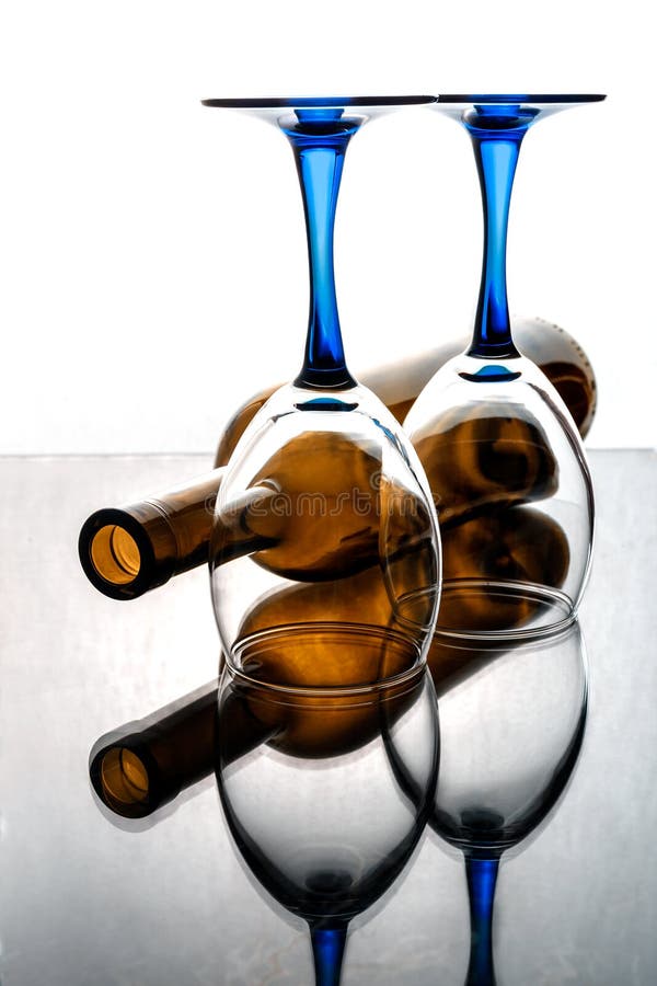 Reflection of Glass Glasses in Glass Stock Image - Image of luxury ...