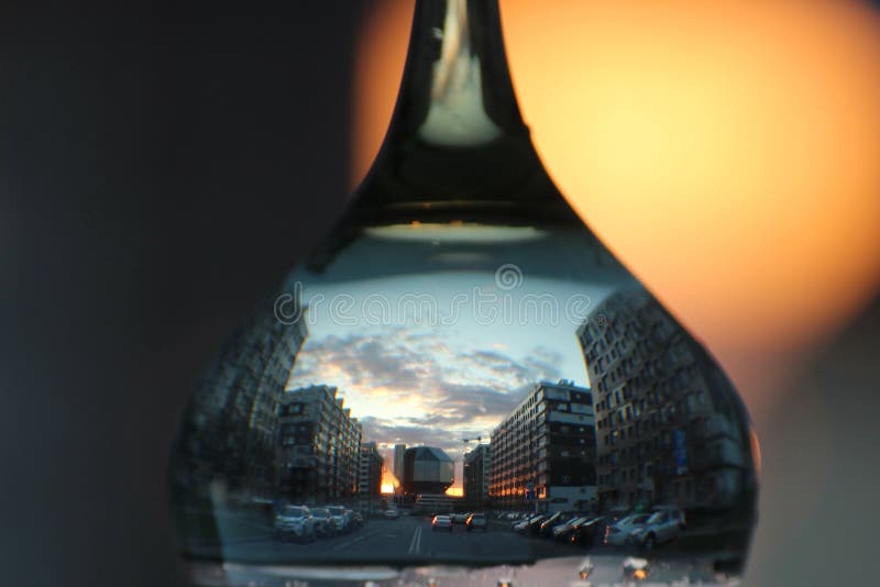 Reflection in Glass. Sunset, Architecture Stock Photo - Image of city ...