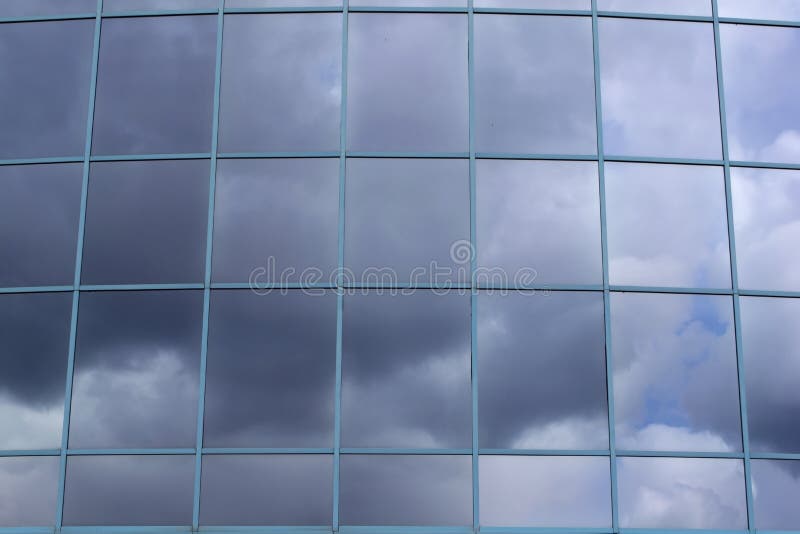 Reflection in Glass Windows of Office Building Stock Image - Image of ...