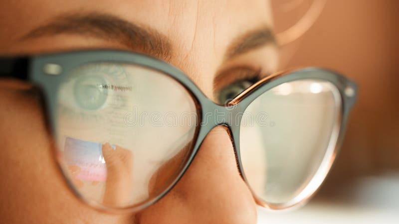 Reflection Glasses Hands Credit Card Making E Bank Online Payment Stock ...