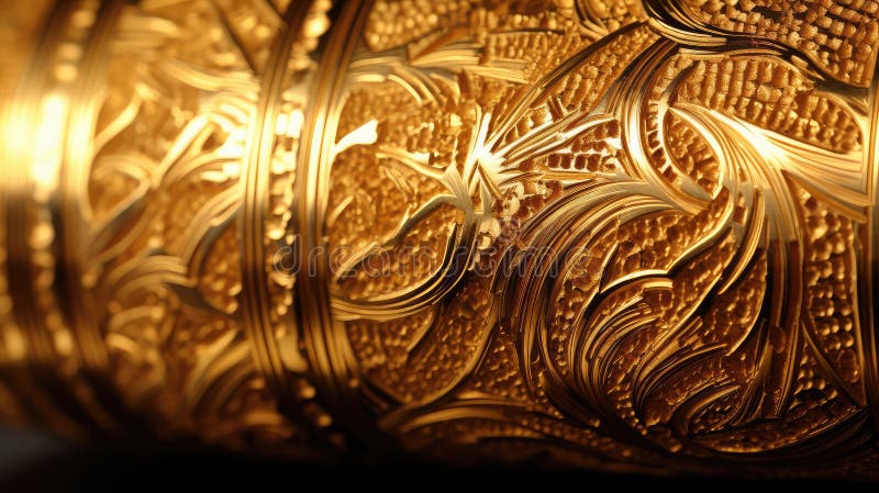 Reflection gold cylinder stock illustration. Illustration of gold ...