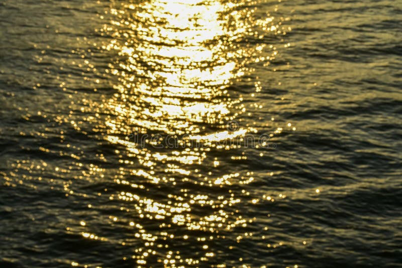 Reflection of Golden Sunlight on Water. Sunset Sea View with Sparkle ...