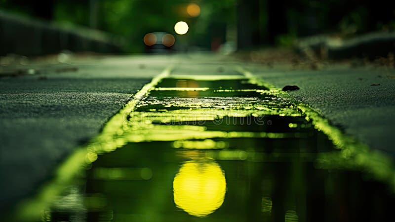 Reflection Green Traffic Light Stock Image - Image of background ...
