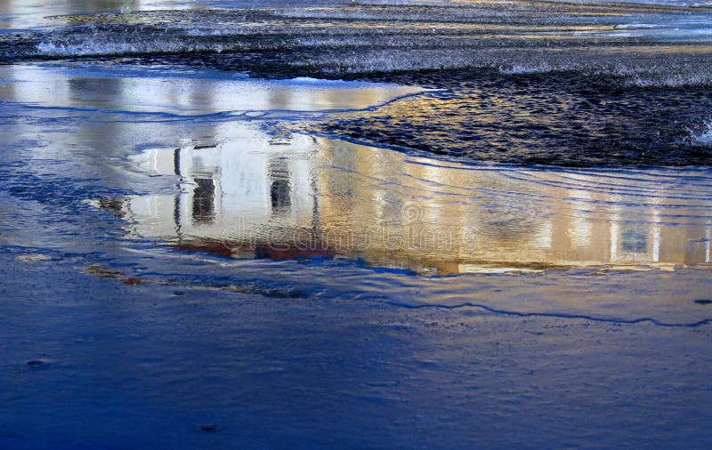 Reflection on ice stock photo. Image of house, cold, winter - 86578932