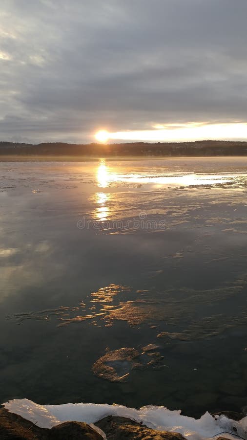 Reflection III stock image. Image of winter, scene, sunset - 84458607