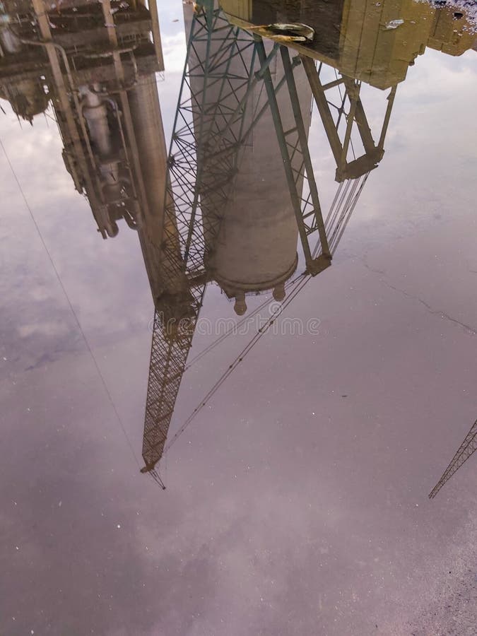 The Reflection of a Industries on Water Stock Image - Image of ...