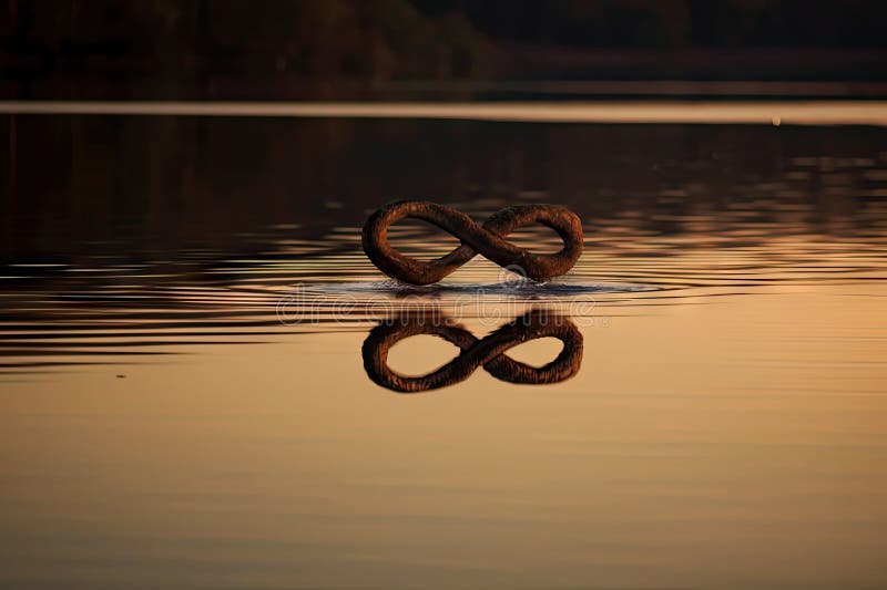 Reflection of Infinity Sign on Calm Lake Stock Illustration ...