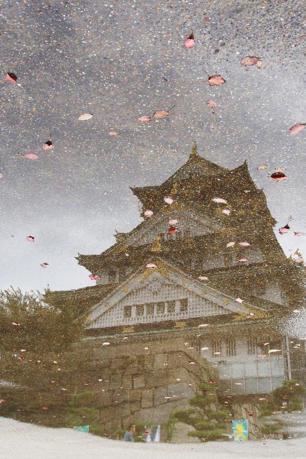Reflection of the Japanese Castle Stock Image - Image of floor ...