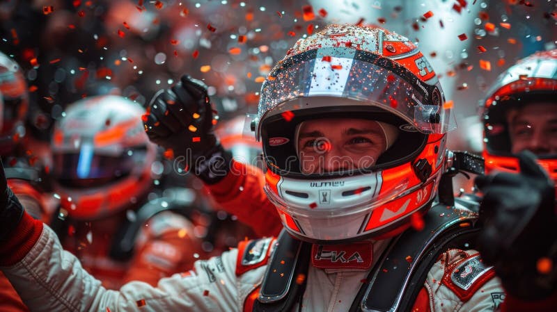 Reflection of the Joy of Victory: the Team at a Photo Shoot after a ...