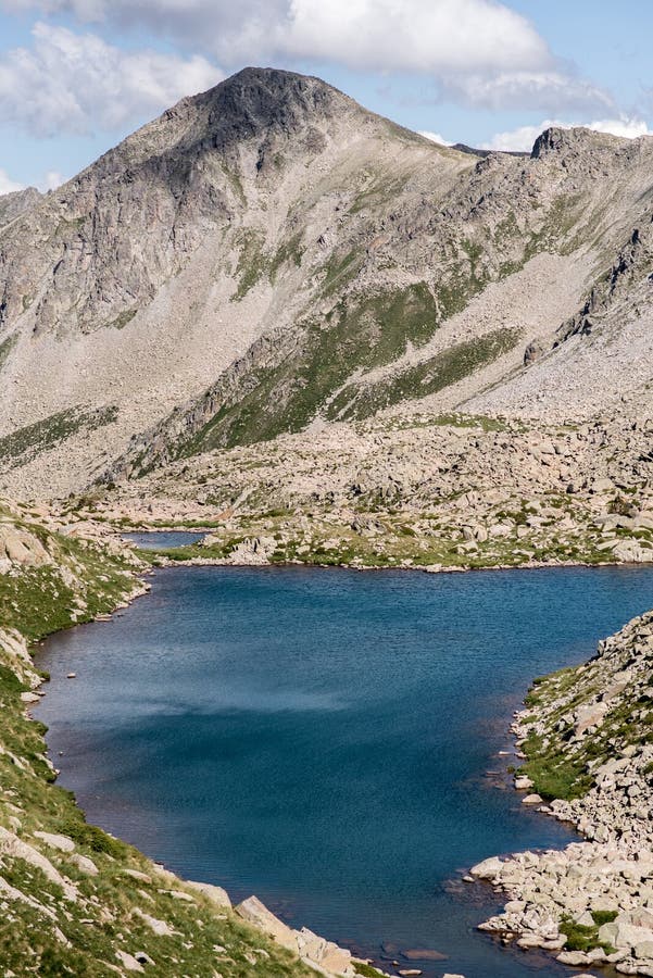 Reflection at the Lake in the Circuit of Lake Pessons, Andorra. Stock ...