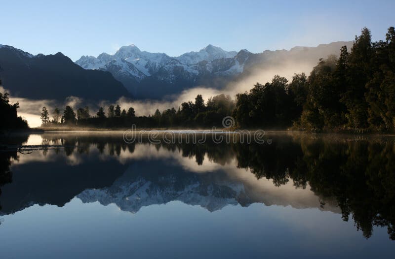 Lake Matheson stock photo. Image of tasman, morning, reflection - 29766586