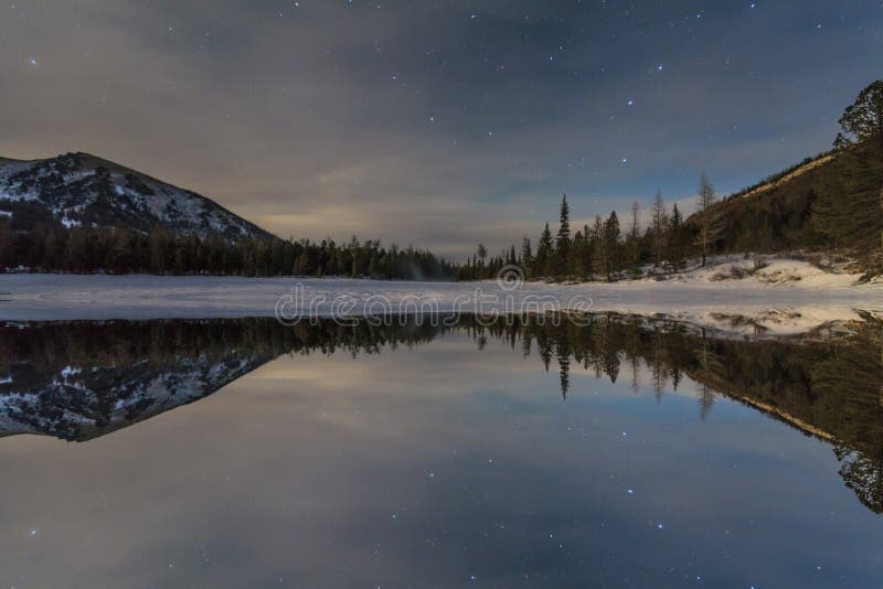 Reflection in the Lake Mountain Scenery Stock Photo - Image of peak ...