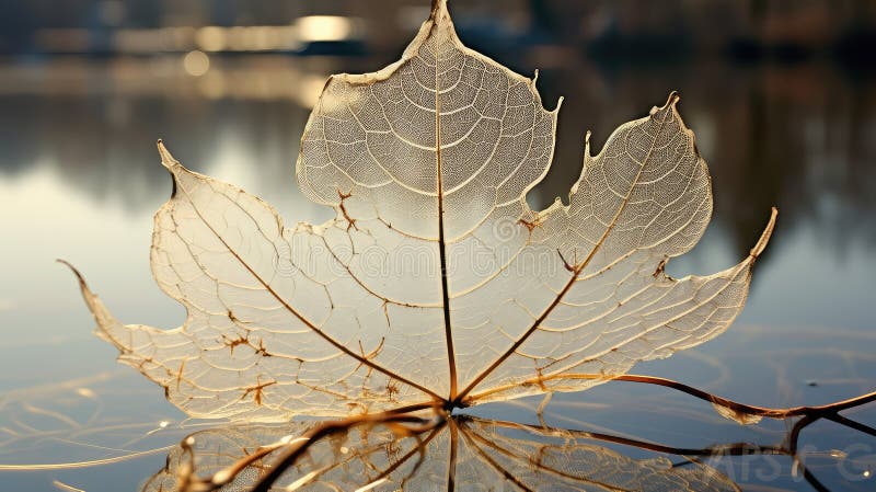 Reflection leaf skeleton stock illustration. Illustration of natural ...