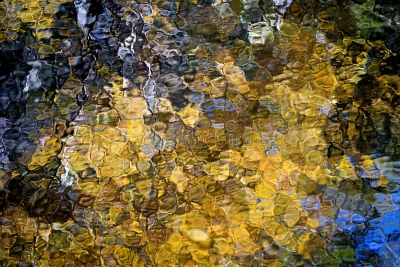 The Reflection of Leaves in a Stream Create Impressionist Patterns and ...
