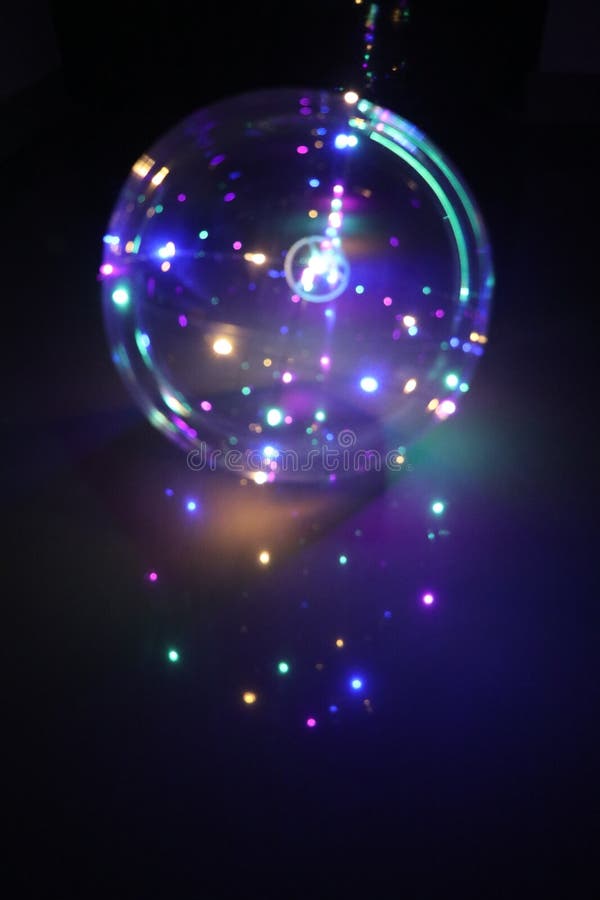 Reflection of Led Lights Balloon Stock Image - Image of night, colorful ...