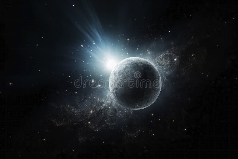 Reflection of Light on the Moon. Generative AI Stock Illustration ...