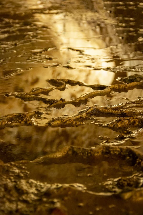 Reflection of Light in a Puddle Stock Image - Image of reflection ...