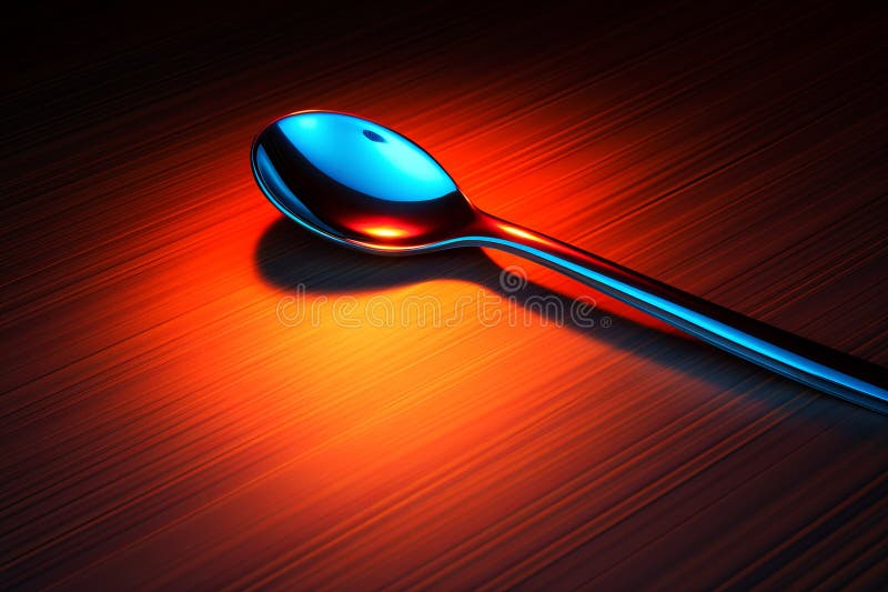 Reflection of Light on a Spoon Creating an Artistic Ambiance in a Dim ...
