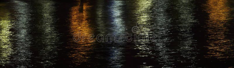 The Reflection of Light on Water at Night Stock Photo - Image of clean ...
