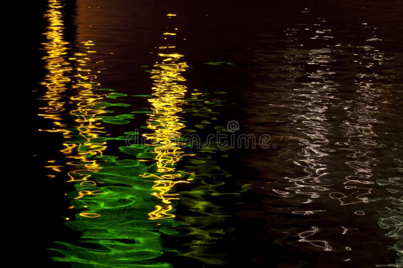 Reflection of Lights on the Water Stock Photo - Image of reflect ...