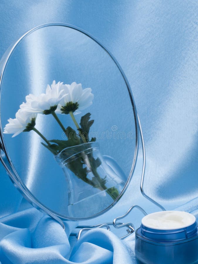 Reflection in a Mirror Bouquet from Flowers Stock Photo - Image of silk ...