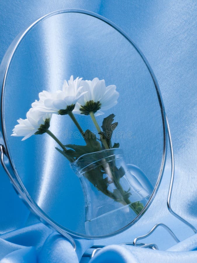 Reflection in a Mirror Bouquet from Flowers Stock Photo - Image of silk ...