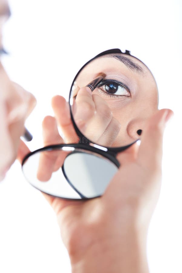 Reflection on Mirror of Eye Stock Photo - Image of beauty, hispanic ...