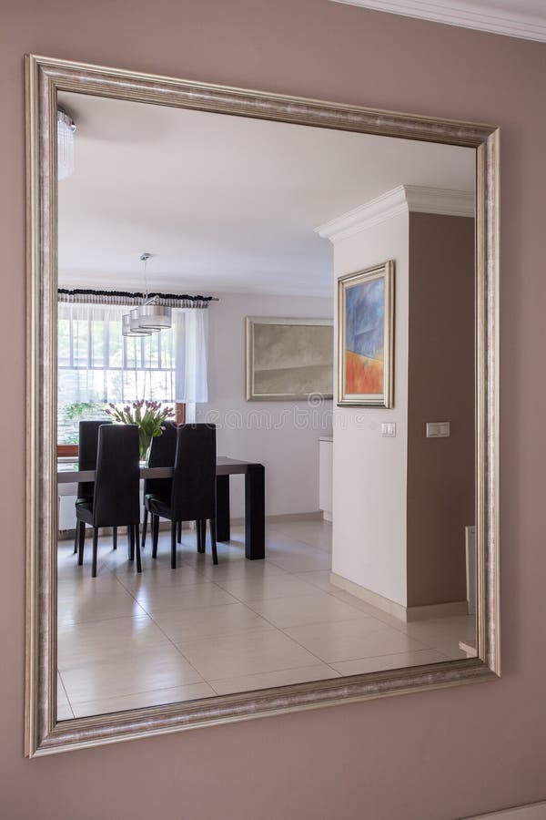 Reflection in the mirror stock image. Image of home, decor - 65041709