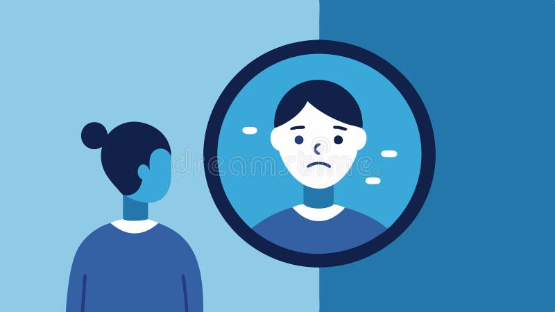 Reflection in a Mirror a Person Looking into a Mirror with a Reflection ...