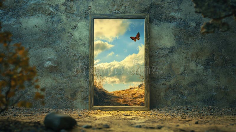 A Reflection in a Mirror Showing an Alternate Reality, Symbolizing ...