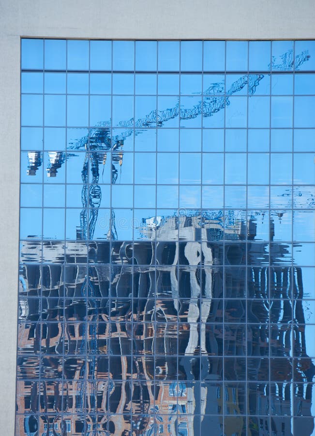 Reflection of the Modern Apartment Building Under Construction Stock ...