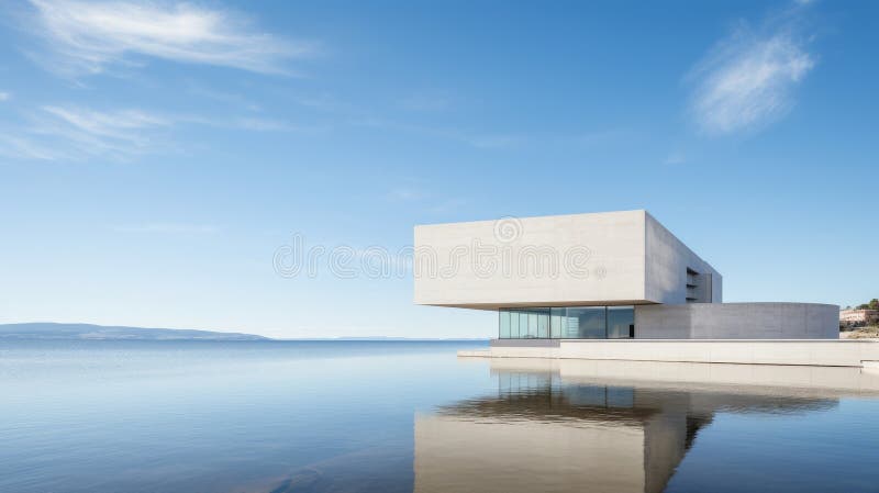 Reflection of Modern Science Museum in Peaceful Water Stock ...