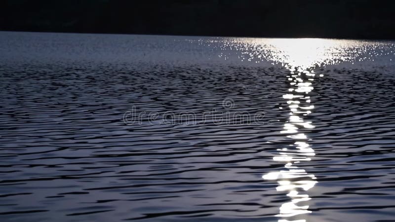 Reflection of Moonlight on Calm Water Surface, Tranquil Night Scene ...