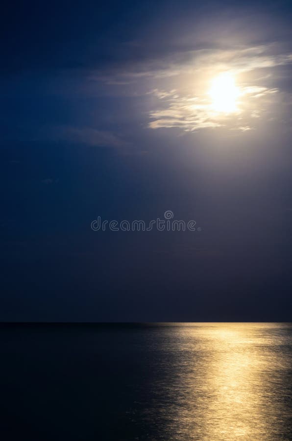 Reflection of Moonlight on the Sea Surface Stock Image - Image of ...