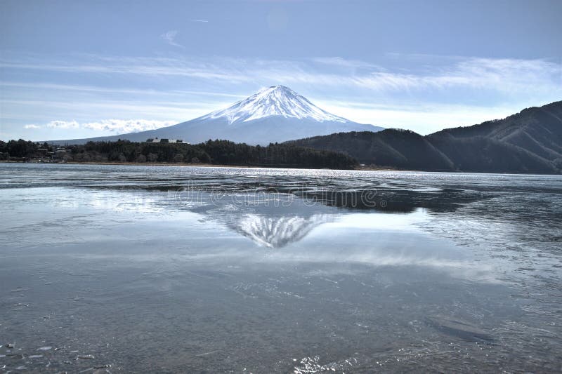 Reflection Mount Fuji stock image. Image of asia, travel - 19766241