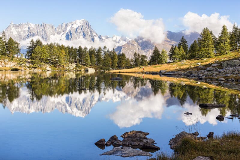 Reflection of the Mountain in a Beautiful Lake Stock Image - Image of ...