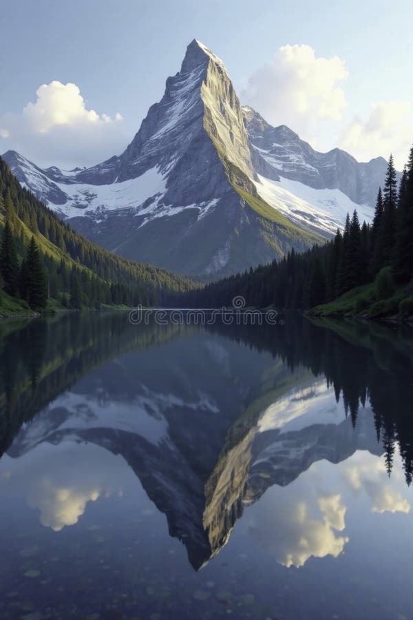 Reflection of a Mountain Peak in the Water of Mirror Lake, Serenity ...