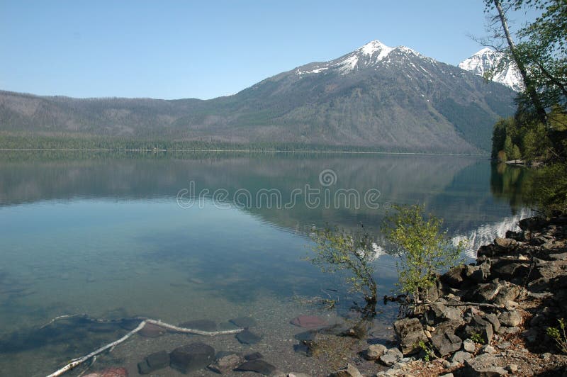 Reflection of Mountains in Water Stock Photo - Image of environment ...
