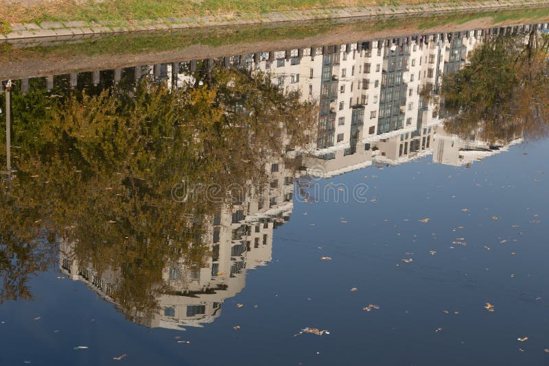 Reflection of a Multi-storey Building in the Water Stock Image - Image ...