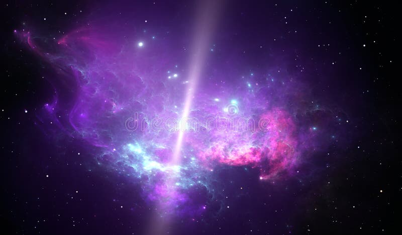 Reflection Nebula Around the Pulsar Stock Illustration - Illustration ...
