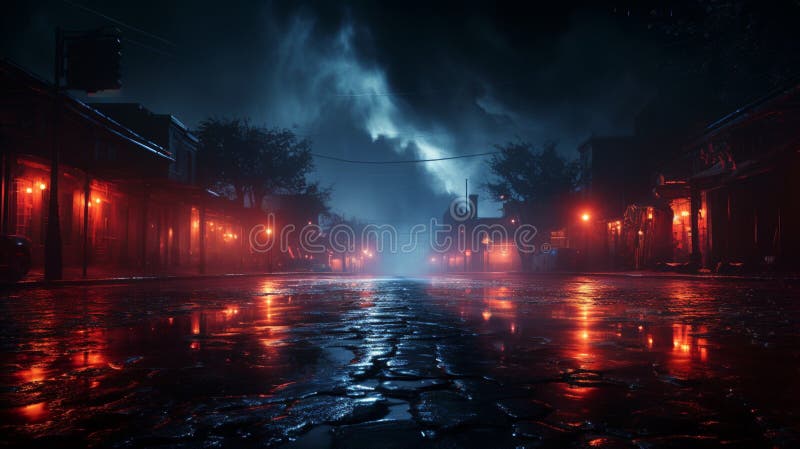 Reflection of Neon Lights, a Searchlight, Abstract Light in a Dark ...