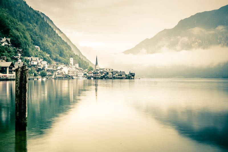 Reflection of an Old Lake Town Stock Photo - Image of view, lake: 159069580