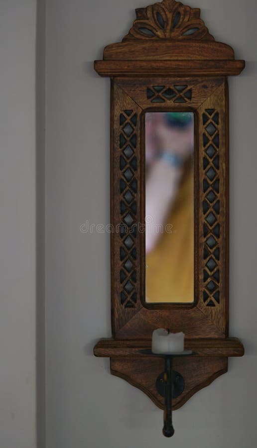 Reflection on an Old Mirror Frame Stock Image - Image of frame ...